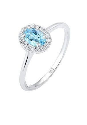 Elli DIAMONDS Bague Femme Bague de Fiançailles Topaze avec Diamant (0.08 ct) en Argent Sterling 925