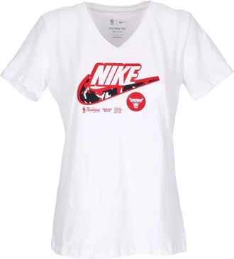 Nike Chicago Bulls Logo T-Shirt - - Sport - Herren - Wei&szlig; - L