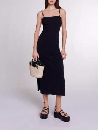 Maje Langes Strickkleid - Schwarz - Gr&ouml;&szlig;e 40 - Maje