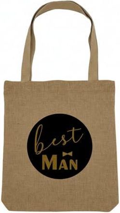 Fabulous Sac Shopping Tote Bag Aspect Lin - Best Man Wedding Gentleman Art Deco - Sac de Courses Toile Epaisse 360g Beige Naturel Cabas Port&eacute; Epaule Solide Imp