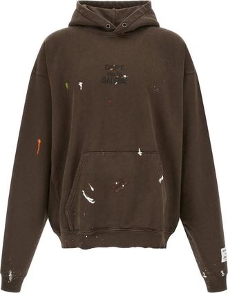Gallery Dept. Homme, Sweatshirts et sweats &agrave; capuche, Brun, Taille: XL French Logo Painted Sweat &agrave; capuche