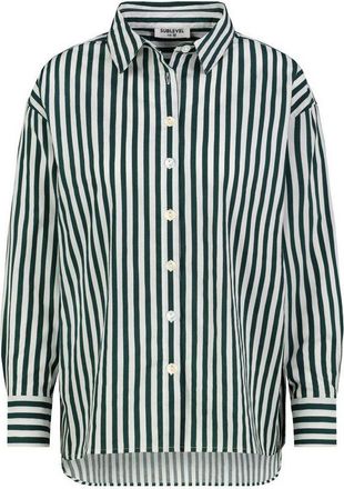 Sublevel Langarmbluse Damen Bluse gestreift Hemdbluse, überschnittene Schultern, Knopfleiste
