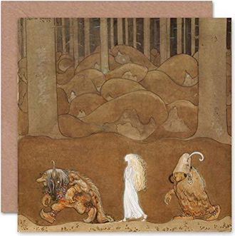 Wee Blue Coo Gemälde Von John Bauer, Die Prinzessin Und Die Trolle Weihnachtskarte