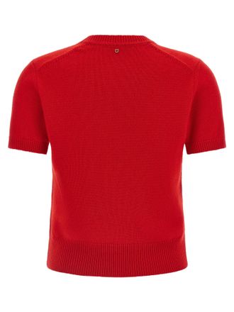 Ferragamo Cashmere Short-Sleeved Sweater - Red