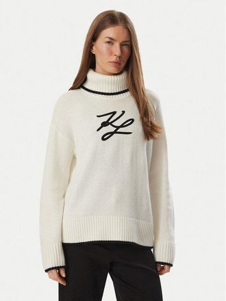 Karl Lagerfeld Rollkragenpullover B4W18033 Wei&szlig; Regular Fit