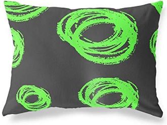 Bonamaison Le Jardin du Lin Kissen Zierkissenbezug Neon Grün-Rauch Kissenbezug, Weich Bequem, Für Zuhause Autos Büro Sofa Wohnzimmer Couch Schlafzimmer Dekor, 35