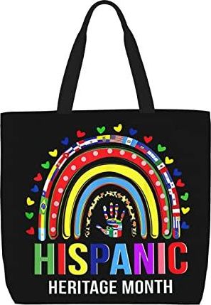 Generic Sac Fourre-Tout Mois National Du Patrimoine Hispanique Sac Tissu R&eacute;utilisable De Grande Capacit&eacute; Sacs &Agrave; Main, Pour Shopping, Tous Les Jours, Femmes, &Eacute;