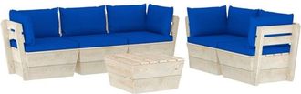 vidaXL Salon de jardin palette 6 pcs avec coussins bois d&eacute;pic&eacute;a vidaXL