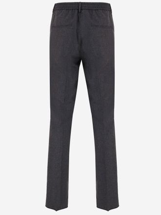 Tagliatore Mens Trousers Wool Stretch Dark Grey Virgin Super 110s