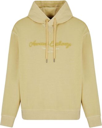 A|X Armani Exchange Mens Urban Heights, cornely Logo Signature, Hooded Sweatshirt, Yellow, M
