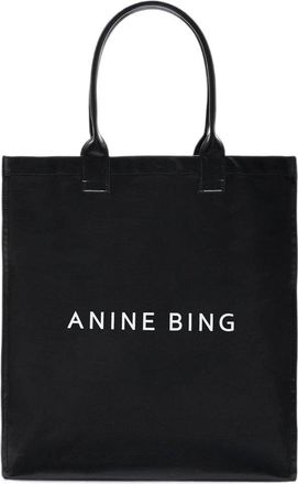 Anine Bing Leonie Coated Canvas Tote - Black