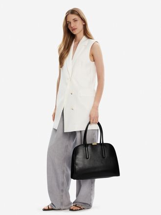 Tommy Hilfiger Handtasche Tommy Hilfiger Iconic Leather Tote AW0AW18206 Schwarz