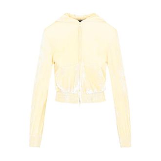Balenciaga Creme Fitted Zip-Up Hoodie - - Sweatshirts & Hoodies - Damen - Beige - XS