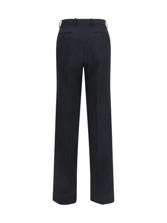 Tom Ford Womens Wide-Leg Pleated Black Merino Wool Ovis Aries Pant Trousers