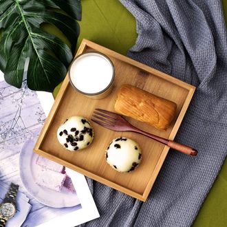 CHICIRIS Serviertablett aus Bambus Im Japanischen Stil, Elegantes Tablett f&uuml;r Gesunde Lebensmittel f&uuml;r das Restaurant, Zuhause, B&uuml;ro, Hotel, Umweltfreundliches