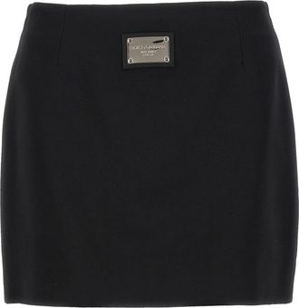 Dolce & Gabbana Femme, Jupes, Noir, Taille: 38 FR Short Ottoman Skirt
