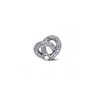 Pandora Moments Pav&eacute; Unendlichkeitsknoten Herz-Charm aus Sterling Silber mit Zirkonia, Kompatibel Moments Armb&auml;ndern, 793771C01