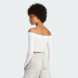 adidas Originals Langarmshirt ESSENTIALS RIB OFF SHOULDER LONGSLEEVE (1-tlg)