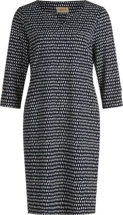 Cartoon Damen Casual-Kleid mit Muster 36, Dunkelblau/Wei&szlig;