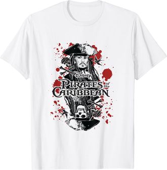 Disney Pirates Of The Carribean Jack Sparrow Splatter T-Shirt