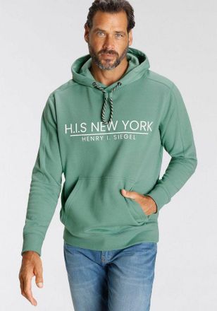 H.I.S Sweatshirt bedrucktes Design, mit Kapuze und Kordel, aus Baumwollmischung