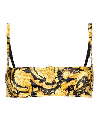 Versace soutien-gorge à motif baroque - Noir