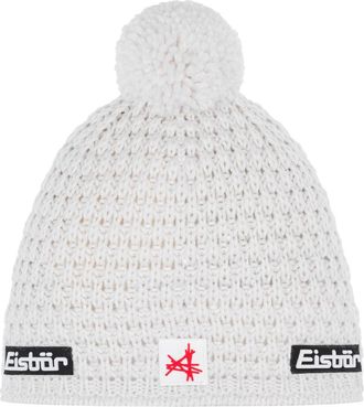 Eisb&auml;r M&uuml;tze Damen Trail Pompon Ski Austria Wei&szlig; - Merino Winterm&uuml;tze f&uuml;r Frauen - mit Fleece sch&uuml;tzt vor K&auml;lte und Wind - Bommelm&uuml;tze atmungsaktiv elastisch