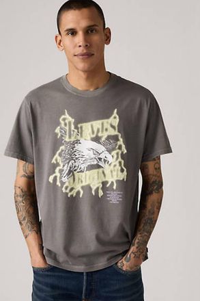 Levi's T Shirt Graphique Relaxed - Homme - Gris / Lightning Eagle Smoked Pearl - XL