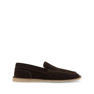 Dolce & Gabbana Braune Flache Schuhe Logo Plakette - - Shoes - Herren - Braun - 40 EU