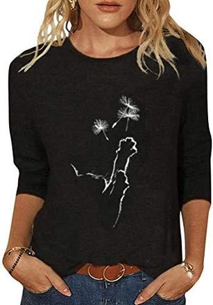 Onsoyours Femmes Tops Chat Silhouette Imprimer Casual Sweatshirts À Manches Longues Pull Col Rond Pull Blouse Mignon Kitty Chaton Puss Motif T Shirts D Noir XL