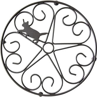 Hemoton Katzenmotiv Topfuntersetzer Aus Eisen Hitzebest&auml;ndige Unterlage Isolierender Tischschutz F&uuml;r Zuhause B&uuml;ro Und Restaurant Schwarz