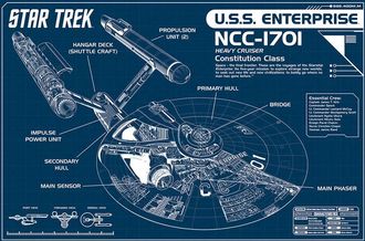 Aquarius Aquarius 24-1272 Star Trek Enterprise Blueprint Poster, 24 von 91,4 cm
