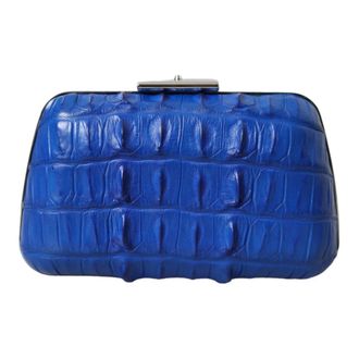 Balenciaga Exotische Schulter-Crossbody-Box-Clutch aus Leder - - Bags - Damen - Blau - ONE SIZE