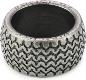 Police Lederkette braun 48cm mit Anhänger Ring Größe 60 inkl 7cm Verlängerung PJ22762RSE-02-60