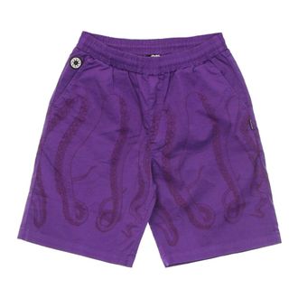 Octopus Lila Jogger Shorts mit Elastischem Bund - - Shorts - Herren - Lila - L