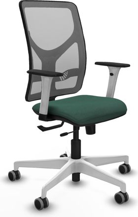 Piqueras y Crespo Gr&uuml;ner Schreibtischstuhl mit wei&szlig;en und schwarzen Armlehnen, h&ouml;henverstellbare Lendenwirbelst&uuml;tze, ausgestattet mit Syncro/Traslack und Schneideschaum