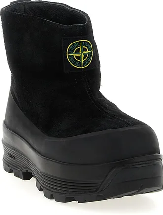 Stone Island Suede with Rubber Band Boot - Black