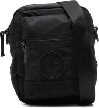 Stone Island sacoche &agrave; logo brod&eacute; - Noir