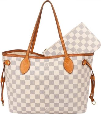 Louis Vuitton Crossbody Bags - Louis Vuitton Damier Azur Monogram Neverfull PM Ha - Gr. unisize - in Wei&szlig; - f&uuml;r Damen