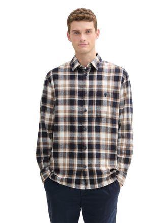 Tom Tailor Herren Comfort Fit Hemd im Karomuster, 36682 - Parasol Brown Twill Check, XXXL