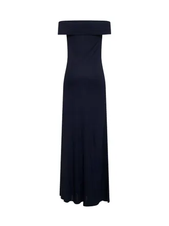 Alaia Off-The-Shoulder Viscose Dress - Blue