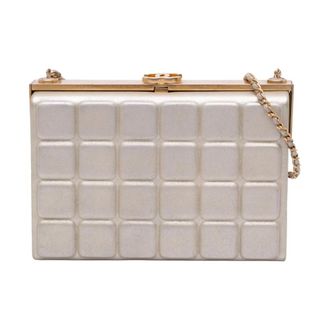 Chanel Pre-owned The Chocolate Bar Metallic Lambskin Frame Clutch with Chain - - Pre-owned - Damen - Beige - ONE SIZE