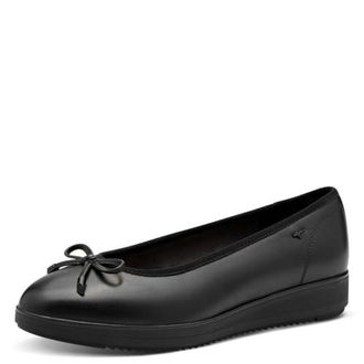 Tamaris Comfort ballerines femme cuir avec noeud, Black, 40 EU
