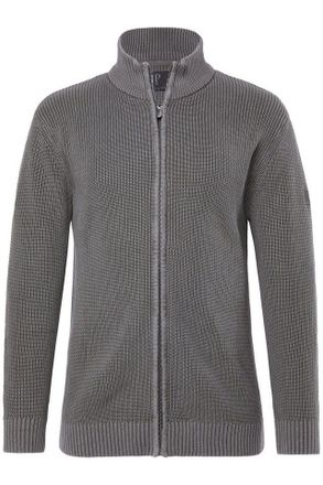 JP1880 Poloshirt Strickjacke Stehkragen Zipper Vintage Look