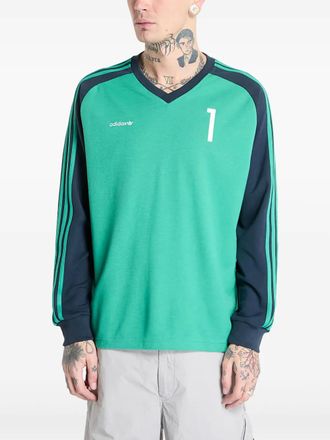 adidas haut colour block &agrave; manches longues - SEMI COURT GREEN