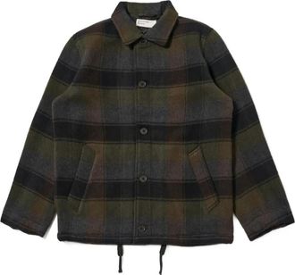 Universal Works veste boutonnée à carreaux - Marron