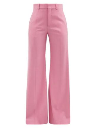 Chlo&eacute; Pink Wide Leg Wool Blend Tailored Trousers Size XS