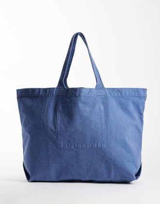 Arket Tote bag en coton - Bleu