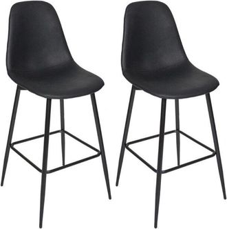 Paris Prix Lot de 2 Chaises de Bar Amber 106cm Noir