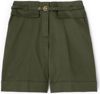Motivi Femme, Shorts, Vert, Taille: 38 FR Shorts Taille Haute en M&eacute;lange de Coton